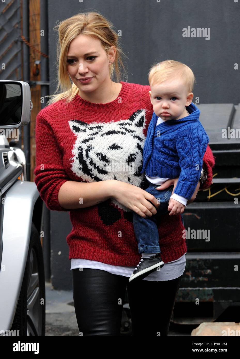 Hilary Duff and her son Luca seen out and about in California Stock ...