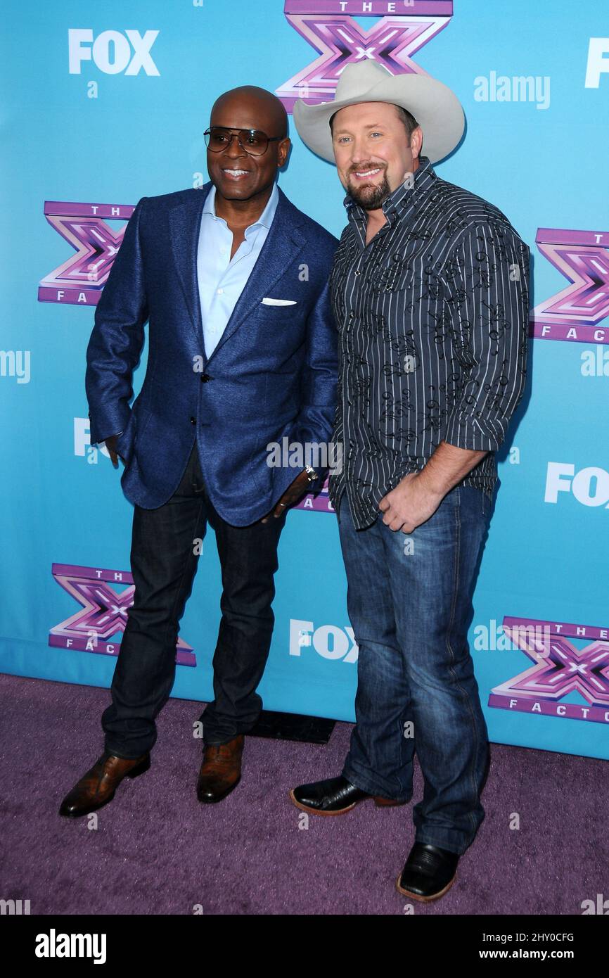 L.A. Reid, Tate Stevens attending "The X Factor" Season Finale Press ...