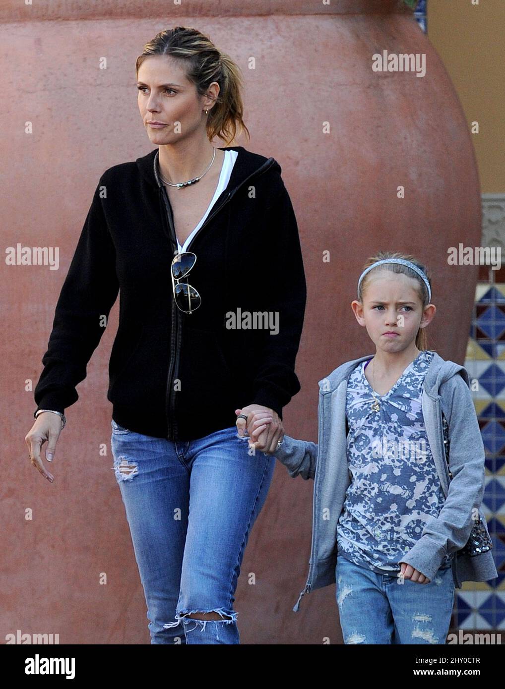Heidi Klum and daughter Leni seen going for lunch at the Cheesecake ...