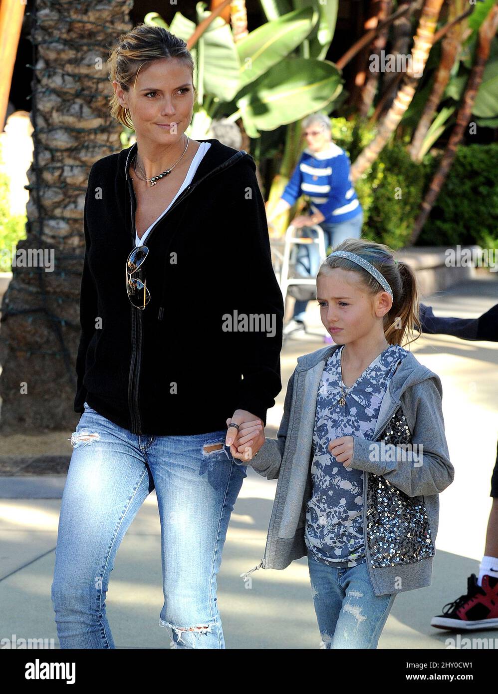 Heidi Klum and daughter Leni seen going for lunch at the Cheesecake ...