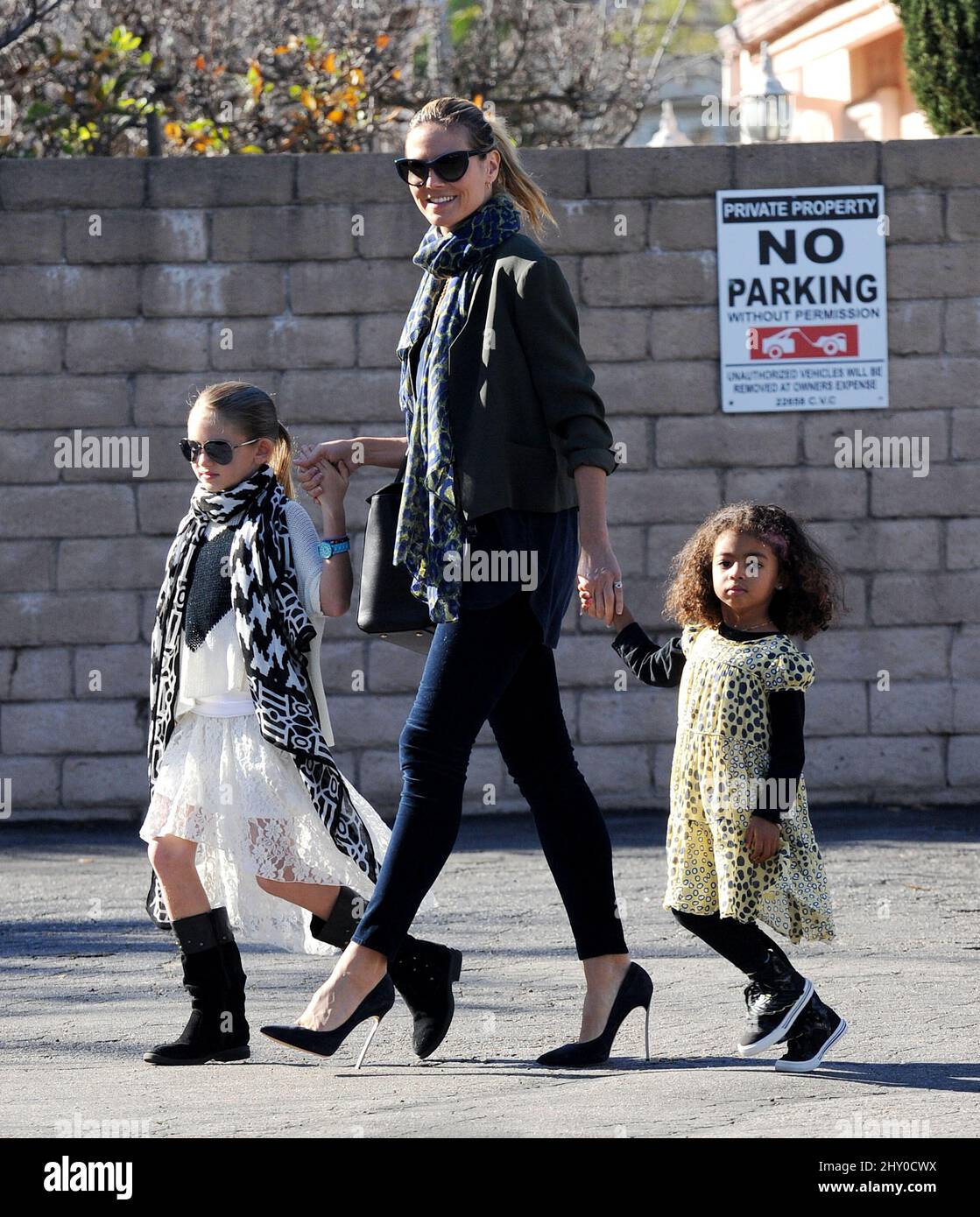 Heidi Klum, daughter Leni and daughter Lou seen out and about in ...