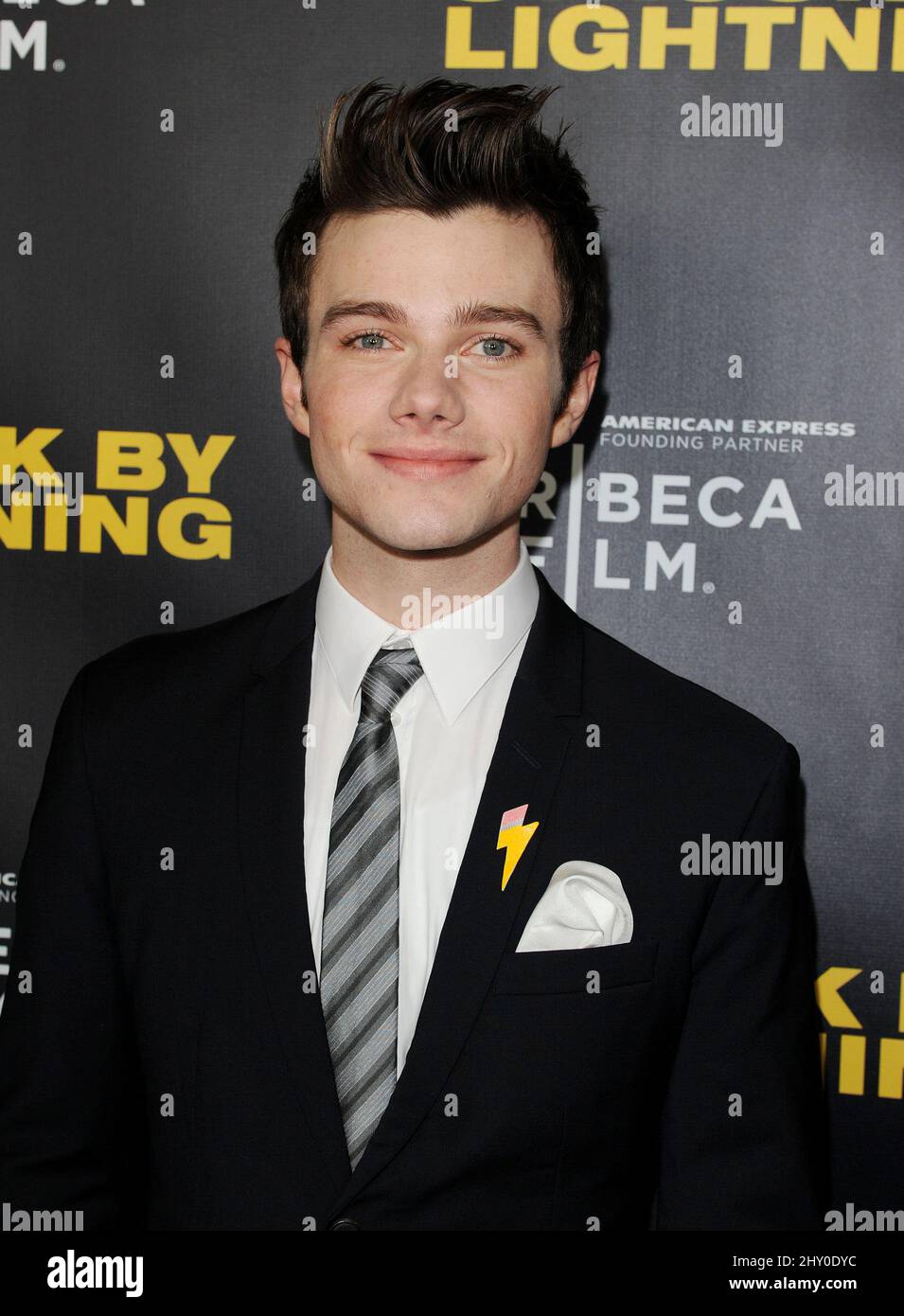 Chris Colfer attending the premiere of "Struck By Lightning" at the ...