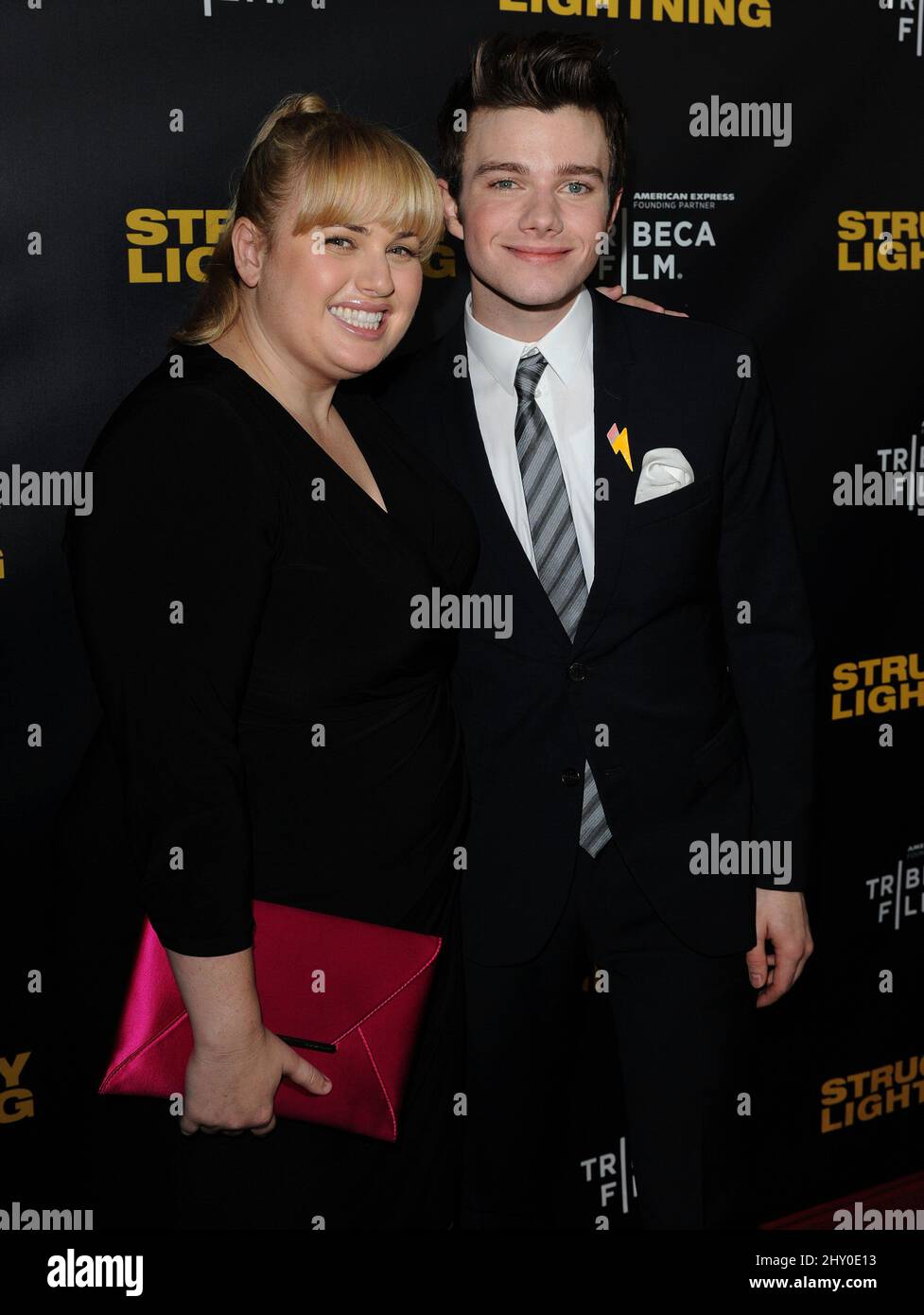 Chris Colfer and Rebel Wilson attending the premiere of "Struck By ...