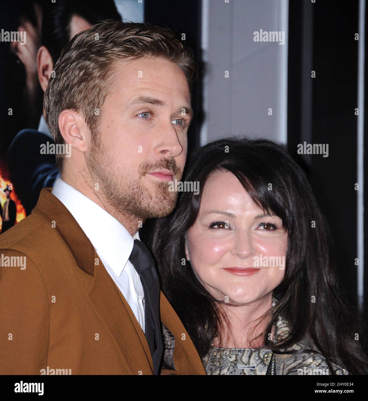Ryan Gosling and mother Donna attending the premiere of Gangster Squad ...