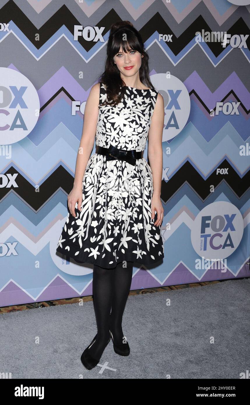 Zooey Deschanel attending the Fox Winter TCA All-Star party in Pasadena ...