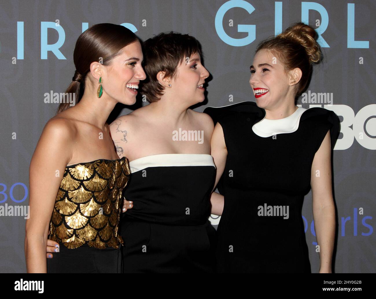 Allison WIlliams, Lena Dunham and Zosia Mamet attending the premiere of ...