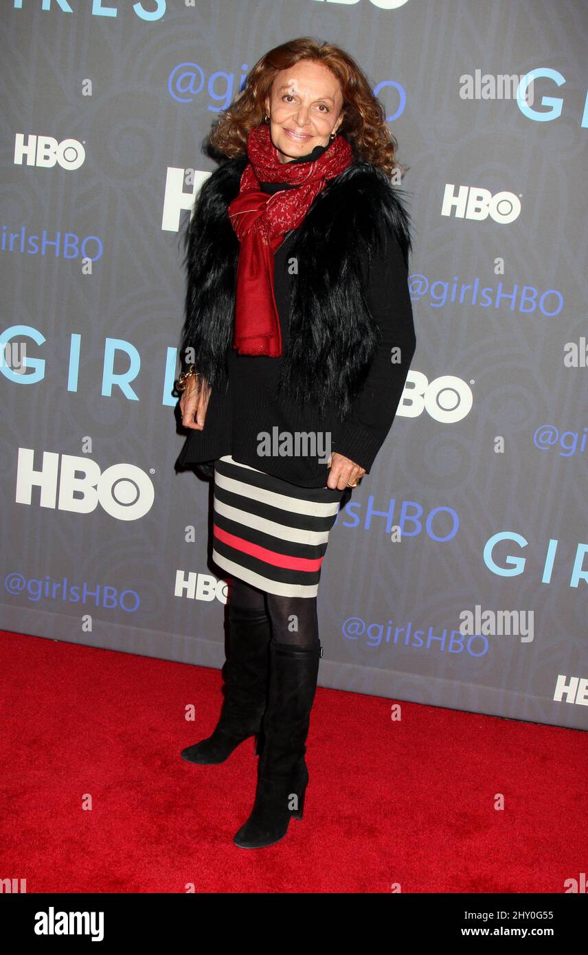 Diane von Furstenberg attending the premiere of HBO's "Girls" Season 2 ...