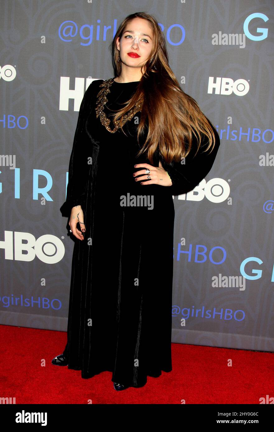 Jemima Kirke attending the premiere of HBO's "Girls" Season 2 at NYU ...