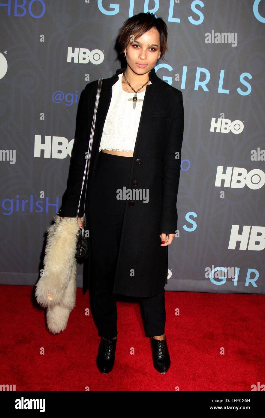 Zoe Kravitz attending the premiere of HBO's "Girls" Season 2 at NYU ...