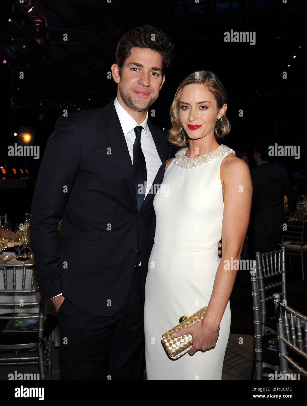 Emily Blunt and John Krasinski backstage during the 2013 Critics Choice ...