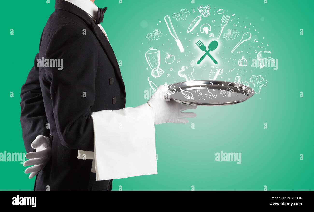 Silver service waiter serving spoon hi-res stock photography and images ...