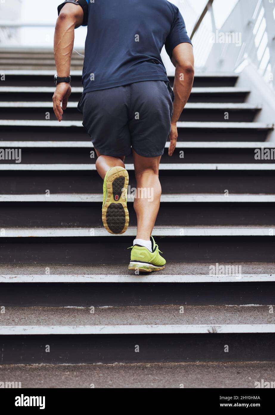Building his stamina with some stair sprints. Cropped shot of a sporty ...