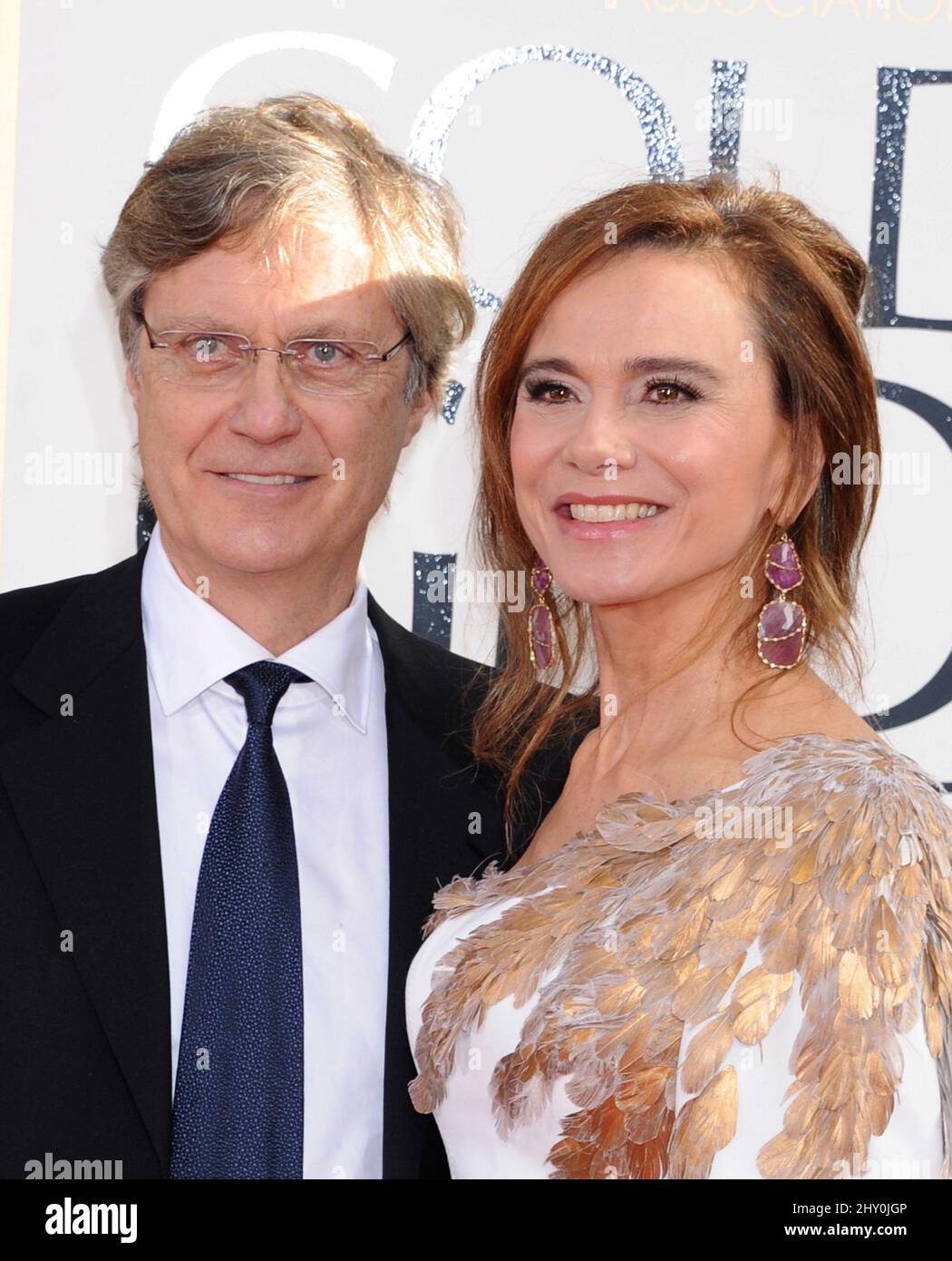 Lasse Hallstrom and Lena Olin arrives at the 70th Annual Golden Globe ...