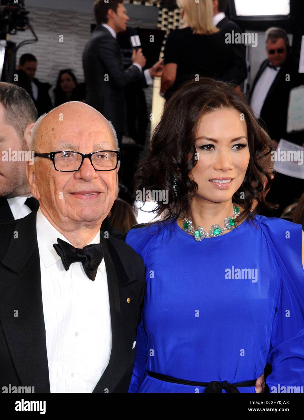 Rupert Murdoch and Wendi Deng Murdoch arriving at the 70th Annual ...
