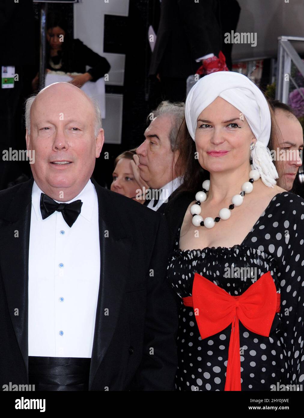 Julian Fellowes and Emma Kitchener arriving at the 70th Annual Golden ...