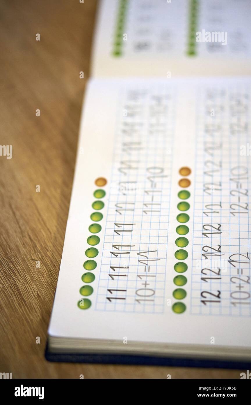 Closeup shot of mathematics book exercises Stock Photo - Alamy