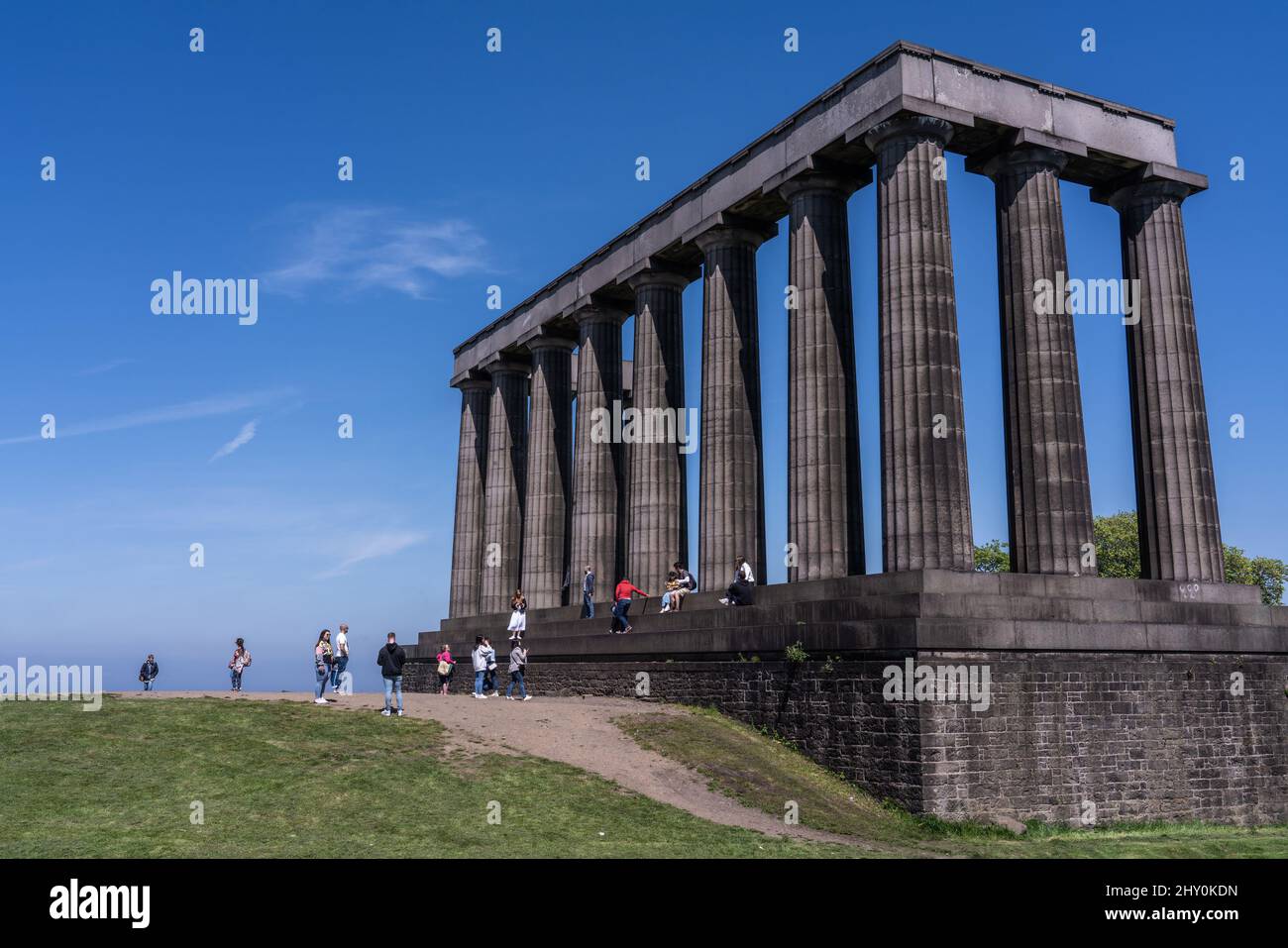 The National Monument of Scotland, an historic landmark structure on ...