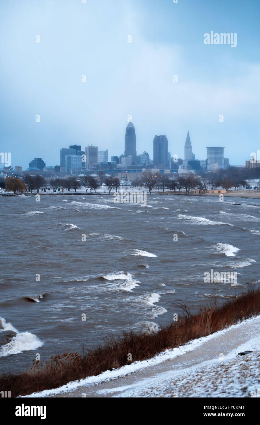 Beautiful Cleveland Winter Skyline