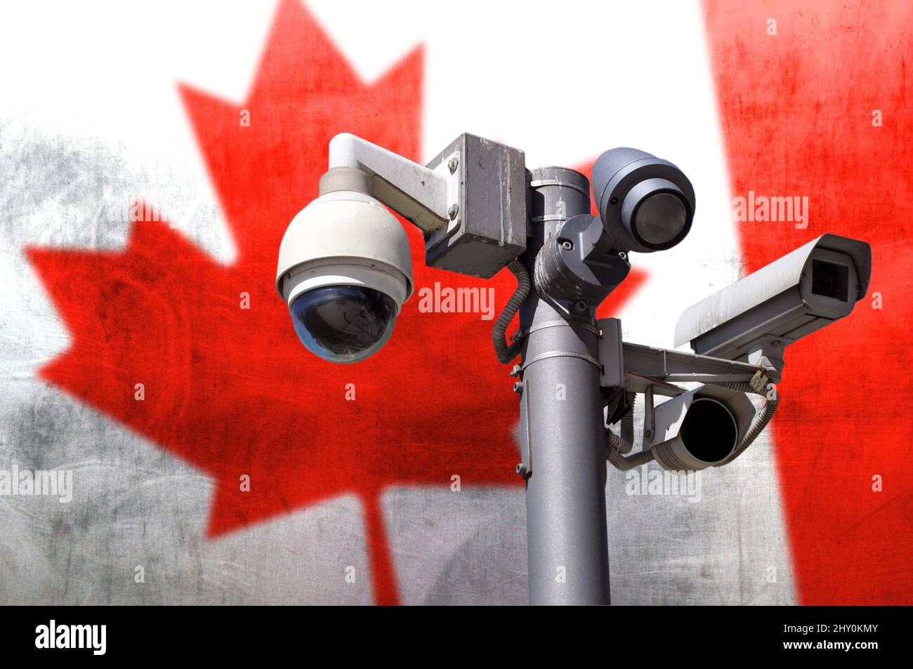 Closed circuit camera Multi-angle CCTV system against the background of ...