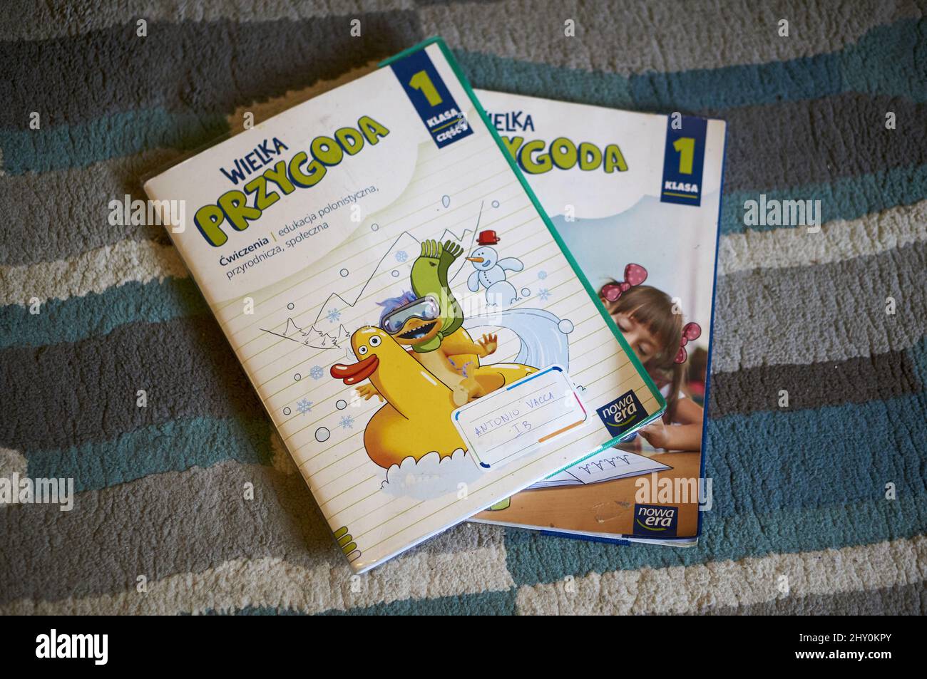 Polish first class school exercise books on a floor Stock Photo - Alamy