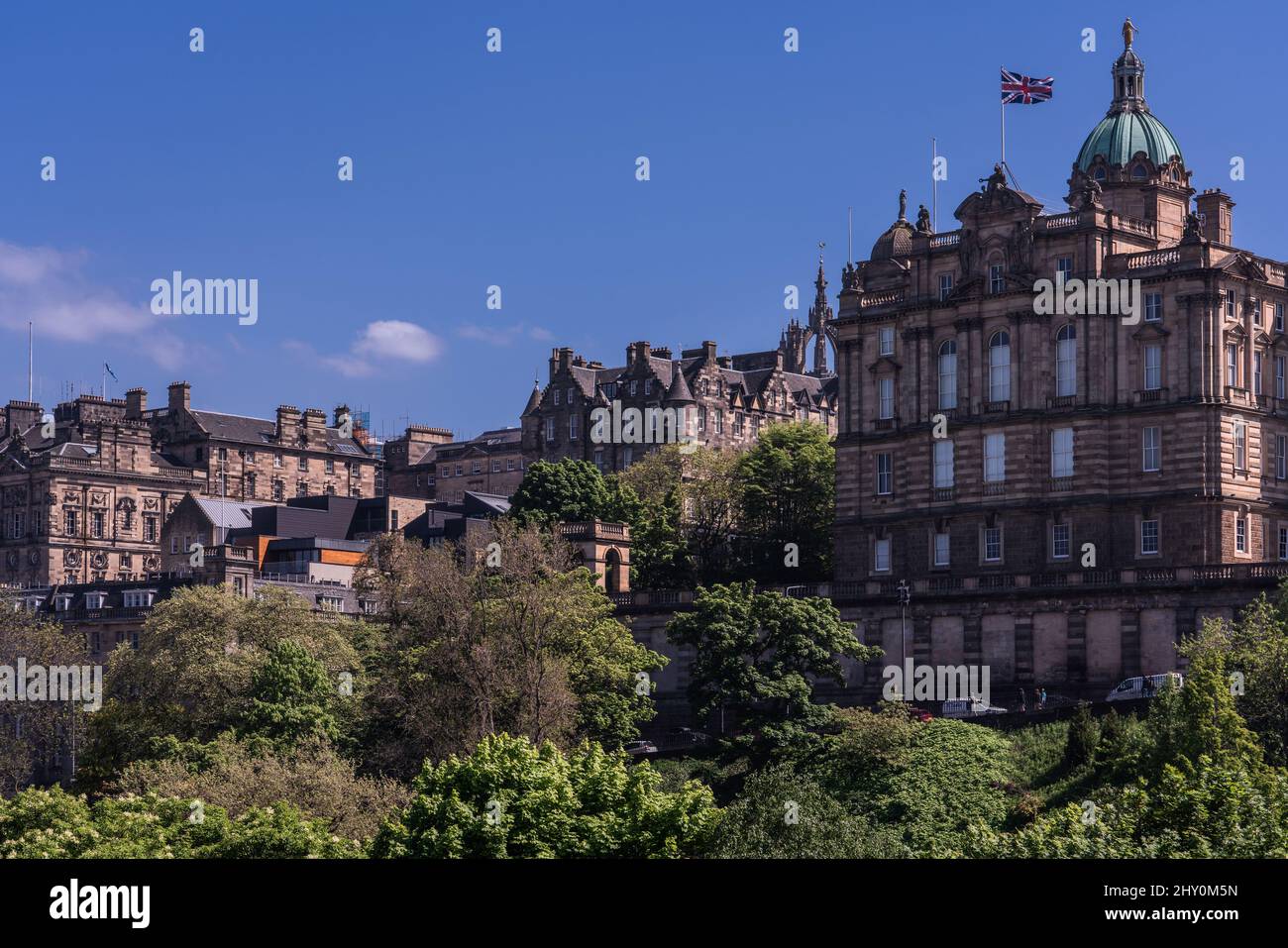 Historic architecture in the city centre of Edinburgh, Scotland Stock ...