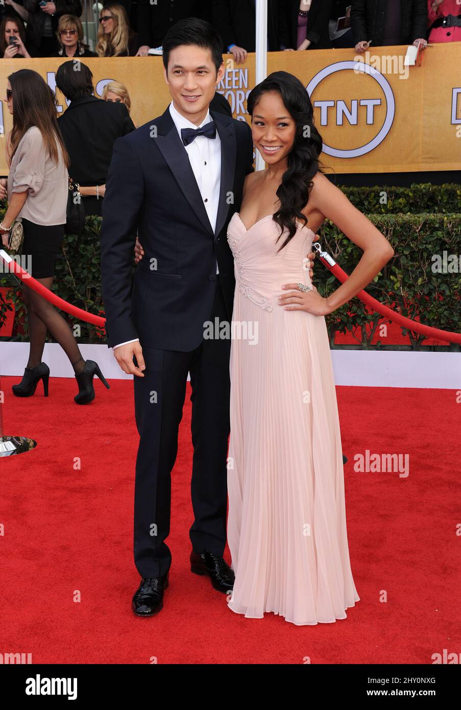 Actor Harry Shum, Jr., left, and actress Shelby Rabara attending the ...