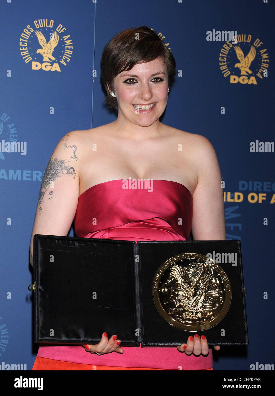 Lena Dunham attending the press room of the 65th Directors Guild Awards ...