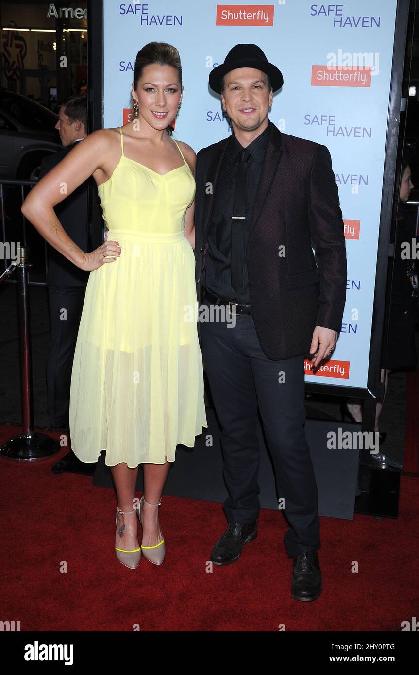 Colbie Caillat and Gavin DeGraw attending the premiere of "Safe Have ...