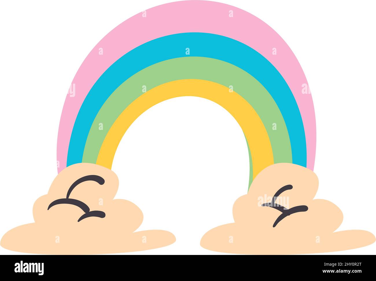 colored rainbow doodle Stock Vector Image & Art - Alamy