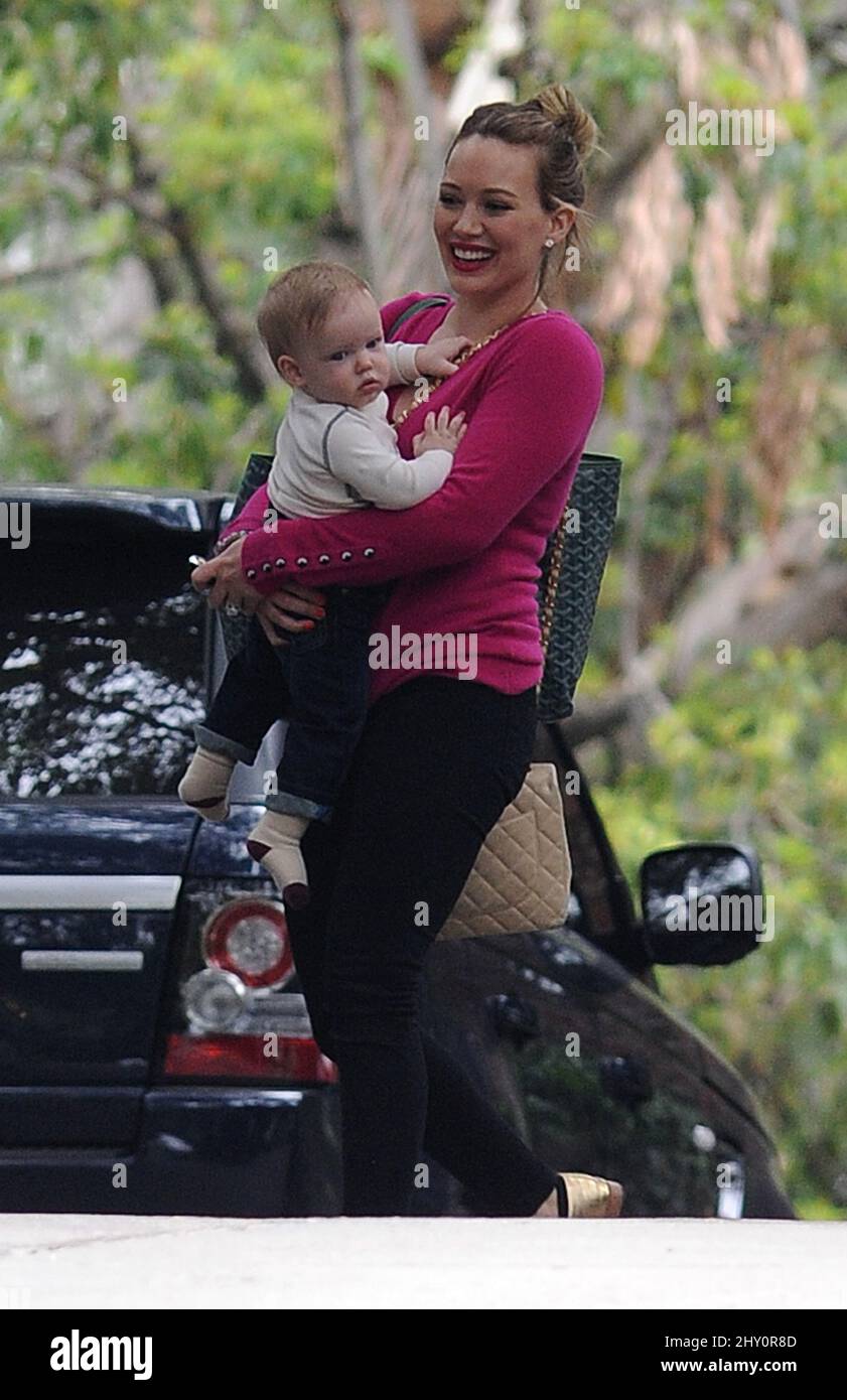 Hilary Duff and son Luca seen out and about in Los Angeles, California ...