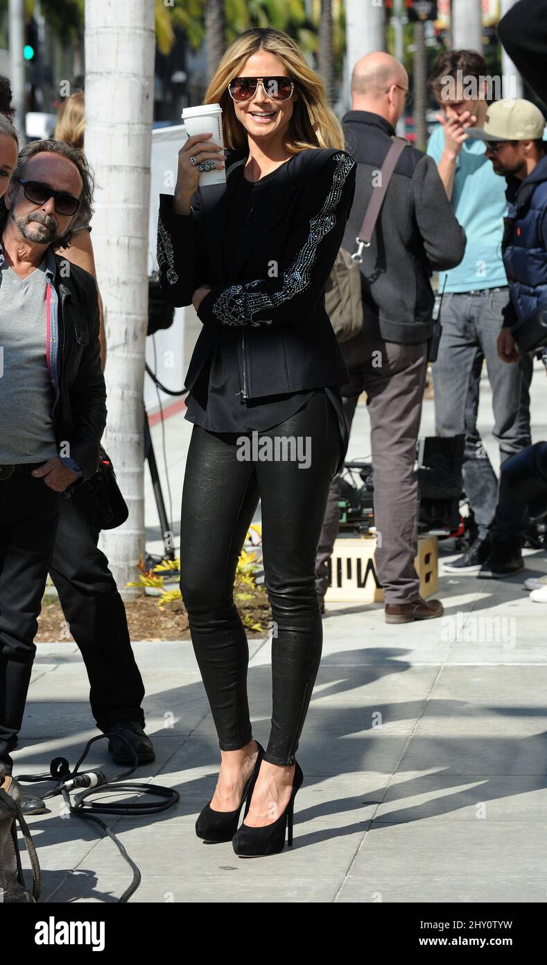 Heidi Klum filming "Germany's Next Top Model" on Rodeo drive in Los ...