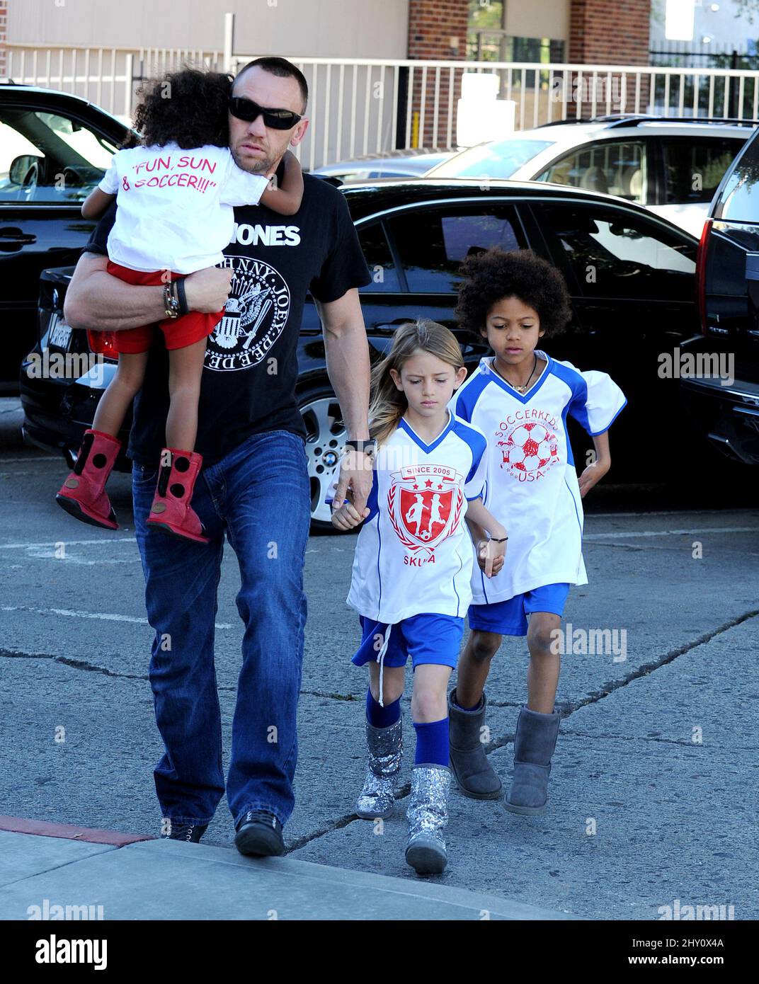 Martin Kristen, Lou Samuel, Leni Samuel and Johan Samuel seen leaving ...