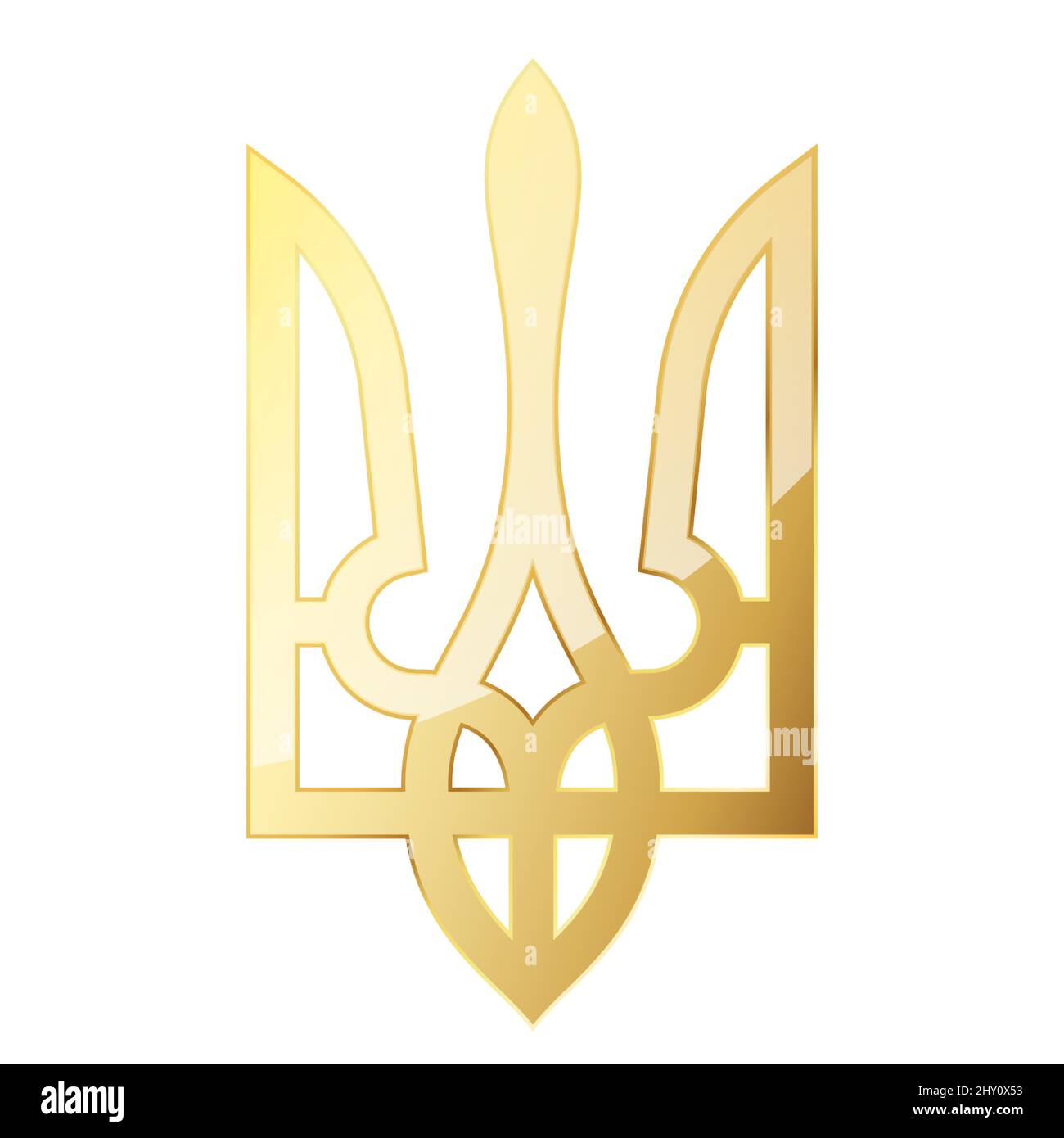 Coat of Arms of Ukraine. Gold state emblem. National ukrainian symbol ...
