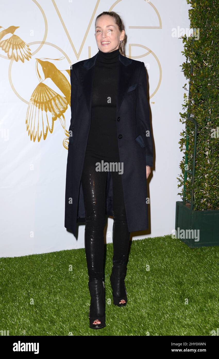 Sharon Stone attending the Elton John AIDS Foundation Party at Selma ...