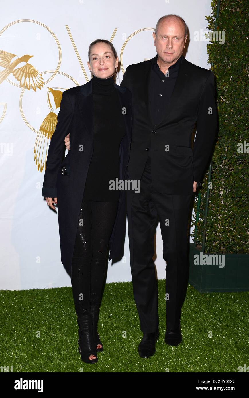 Sharon Stone, Scott P. Campbell attending the Elton John AIDS ...