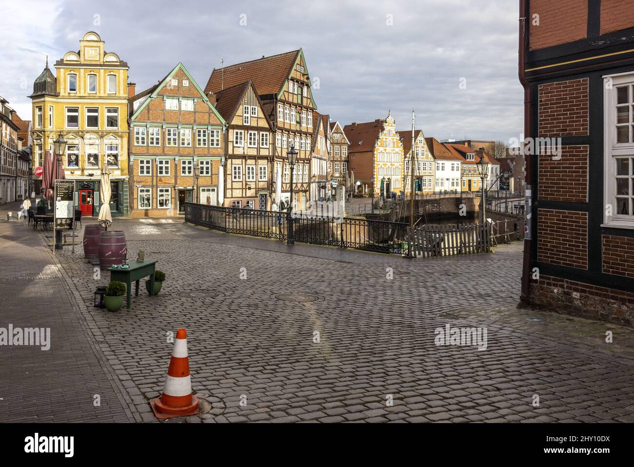 Cityscape view surrounded by buildings in Hanseatic city of Stade Stock ...
