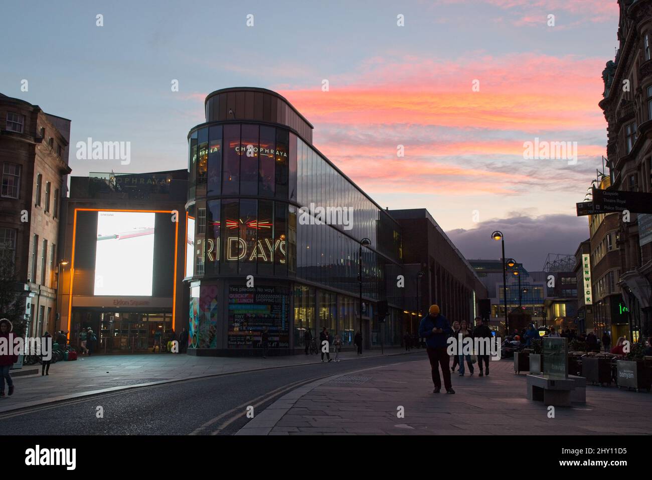 Long exposure images of the entrance to Eldon Square shopping centre ...