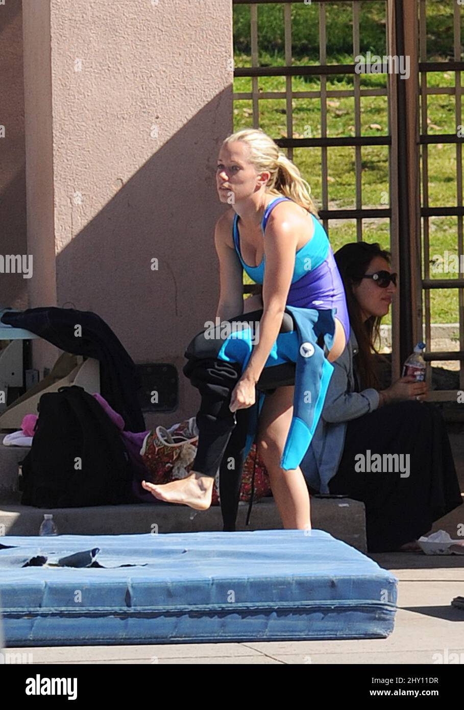 Kendra Wilkinson on the set of 'Celebrity Splash' in Los Angeles Stock ...