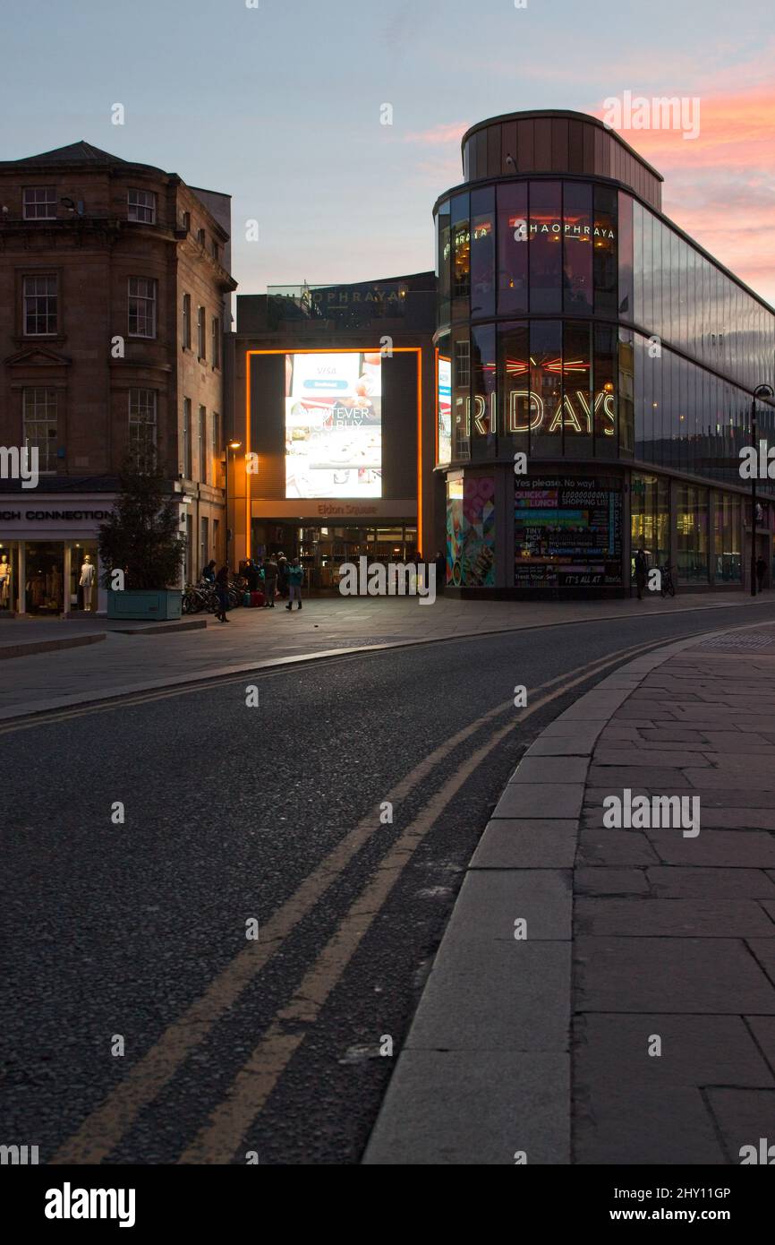 Long exposure images of the entrance to Eldon Square shopping centre ...