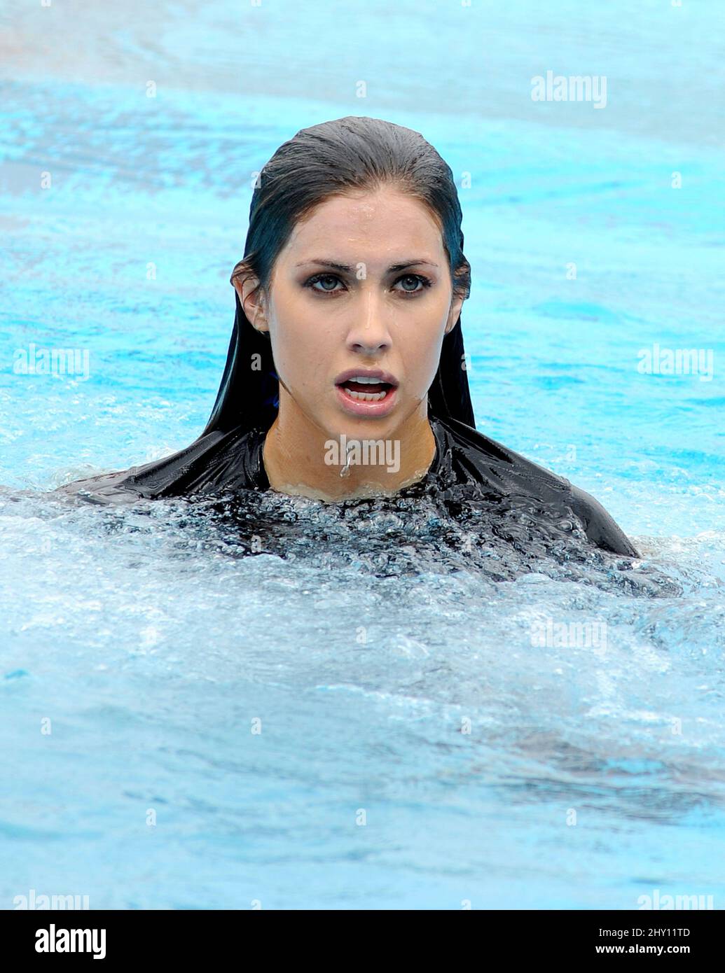 Katherine Webb seen on set filming "Celebrity Splash" in Santa Monica ...