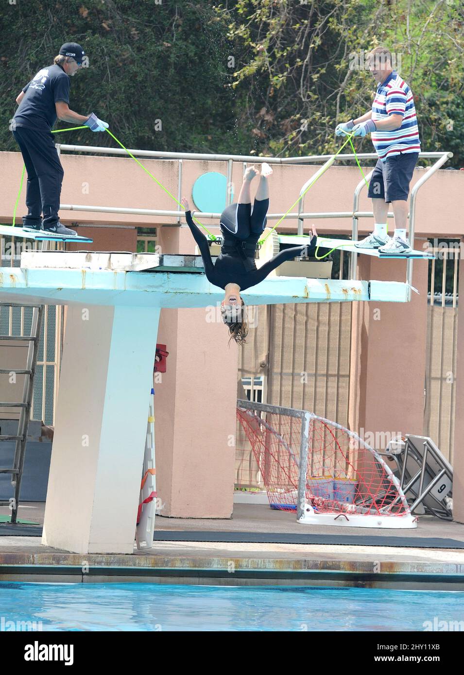 Katherine Webb seen on set filming "Celebrity Splash" in Santa Monica ...