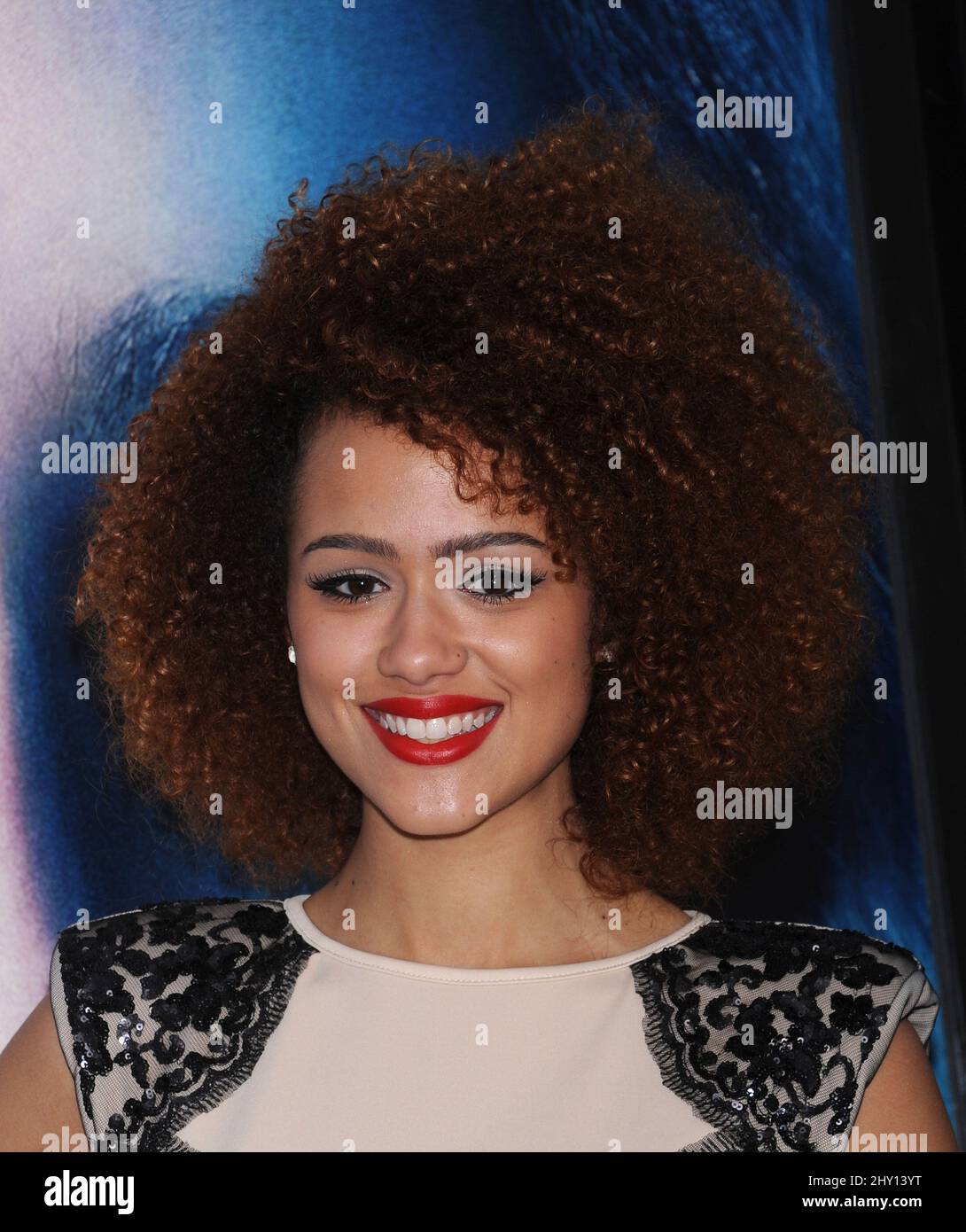 Nathalie Emmanuel attending the season 3 premiere of the show "Game Of ...