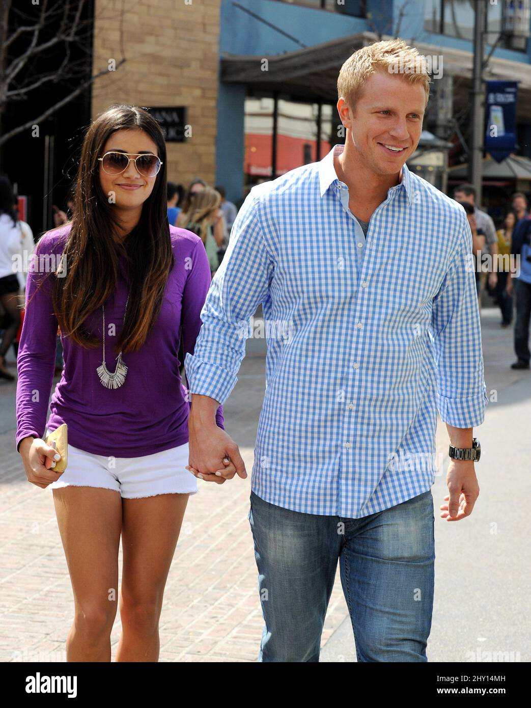 Sean Lowe and fiancee Catherine Giudici seen out and about on set of ...