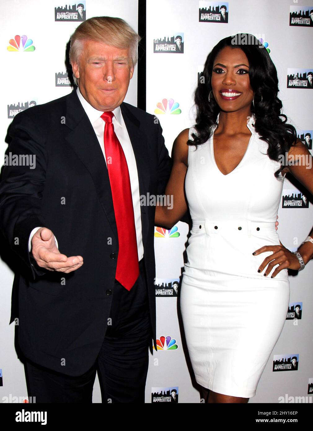 Donald Trump and Omarosa Manigault attending a photocall for Celebrity ...