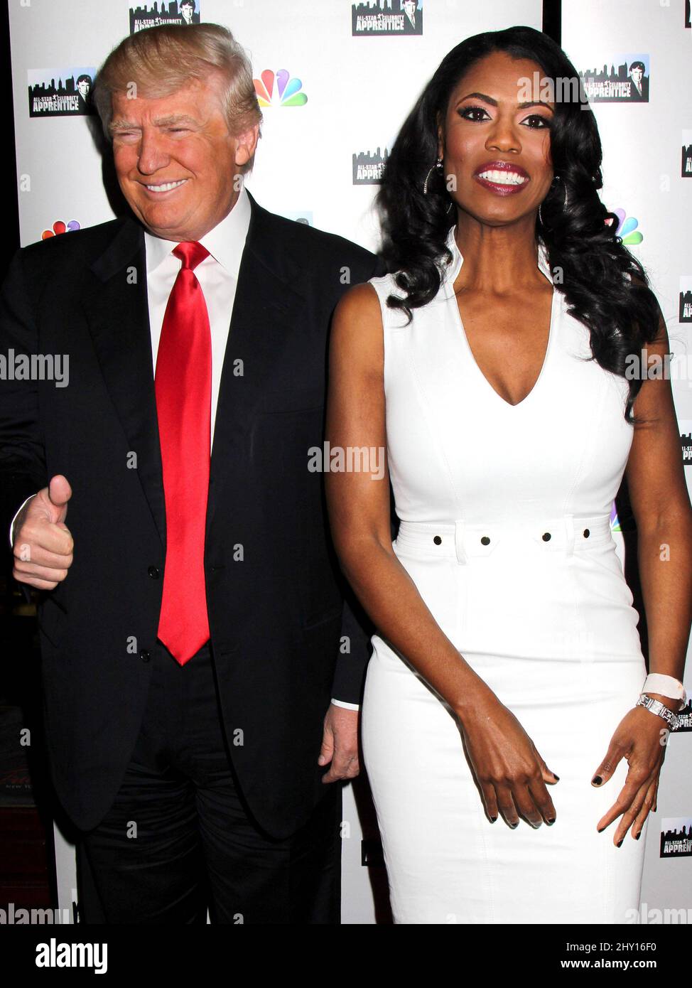 Donald Trump and Omarosa Manigault attending a photocall for Celebrity ...