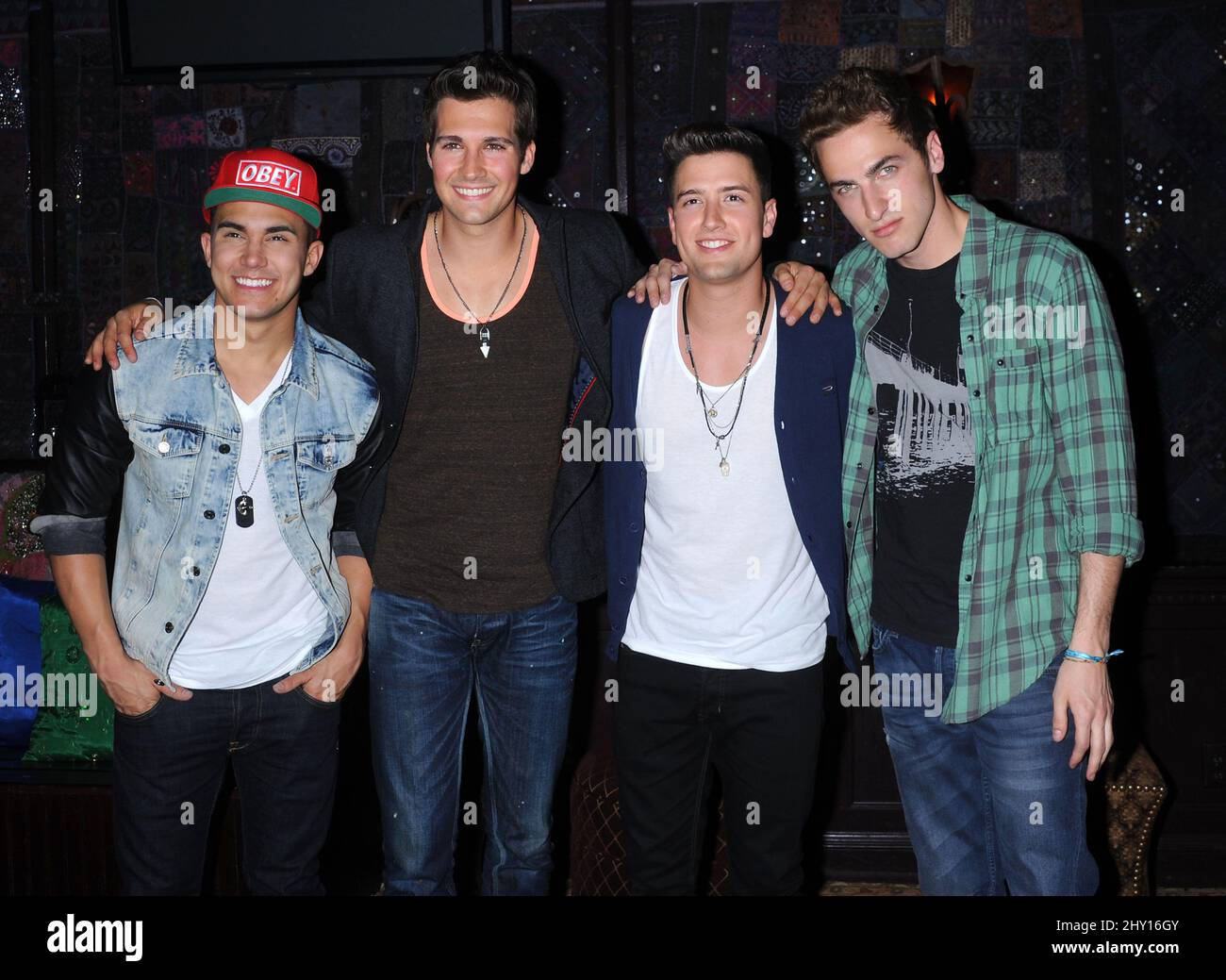 Big Time Rush attending a photocall for the announcement of Big Time ...
