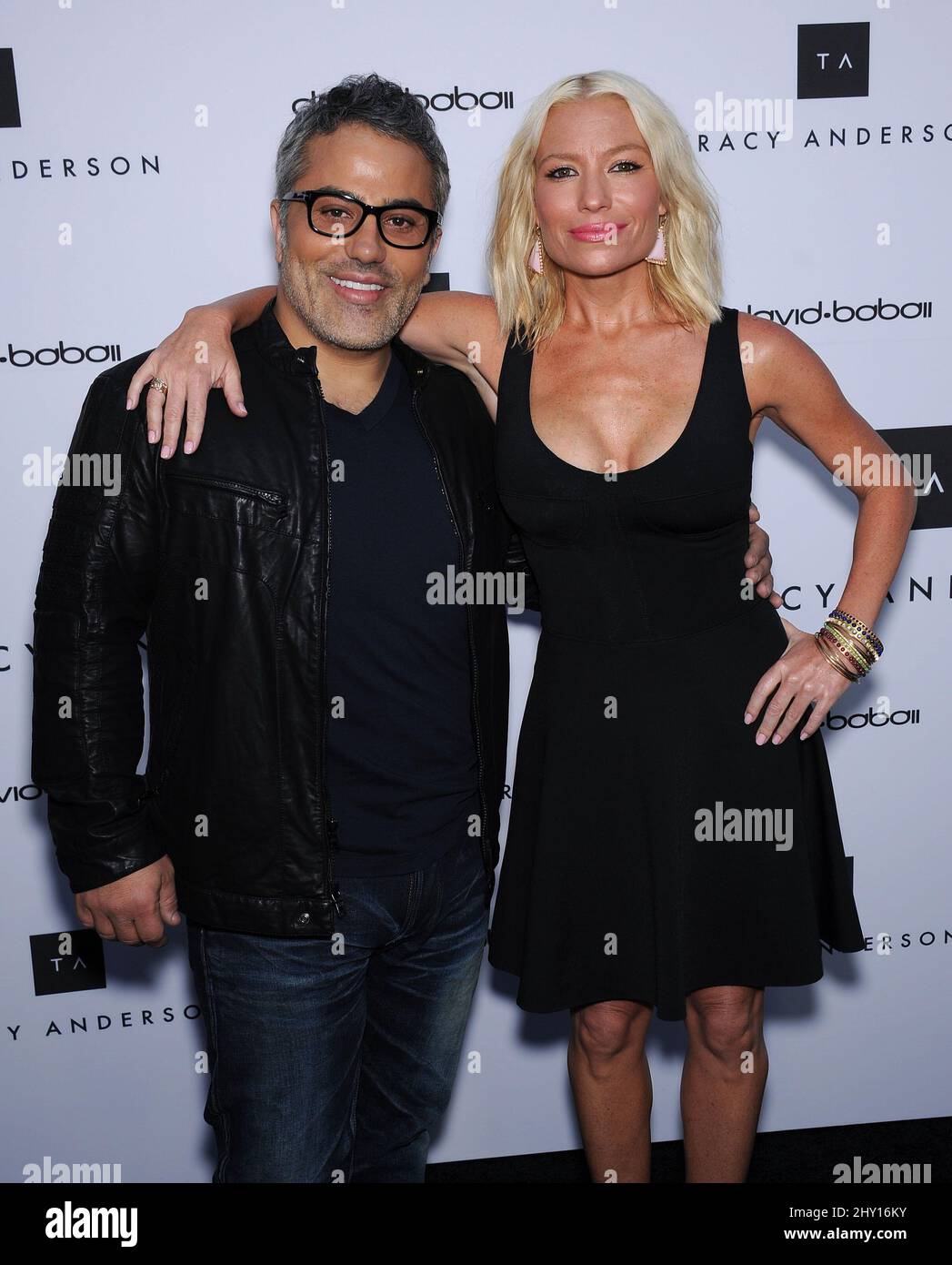 David Babaii & Tracy Anderson attends the opening of the Tracy Anderson ...