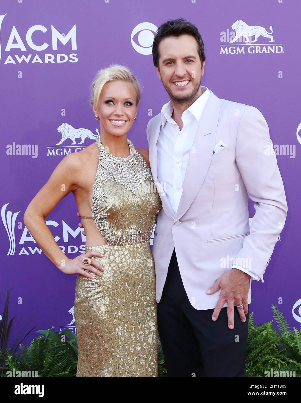 Luke Bryan,Caroline Bryan arriving at The 48th Annual Academy of ...