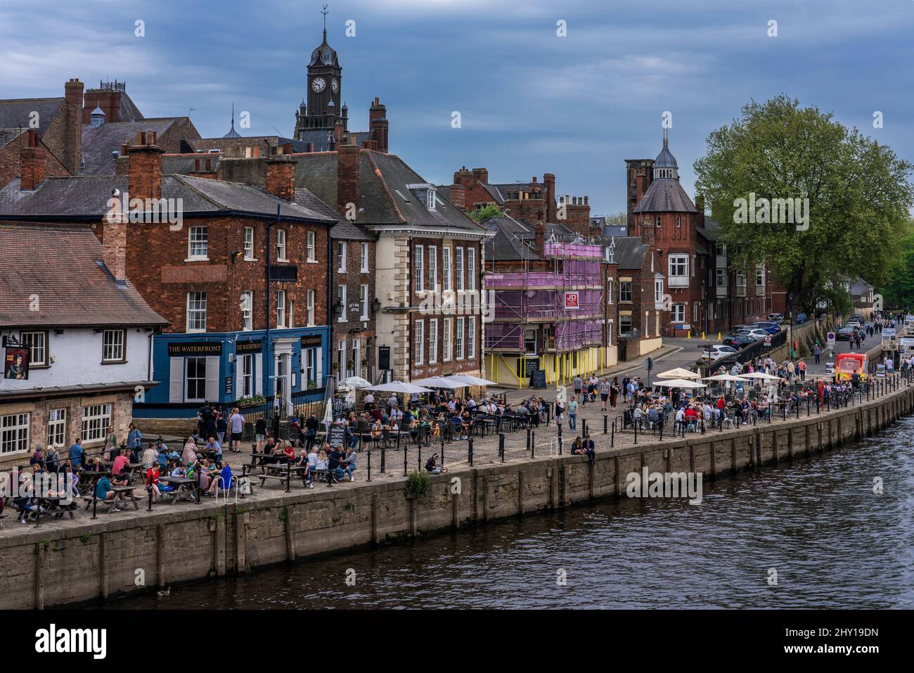 Riverside view of historic buildings in York, England Stock Photo - Alamy