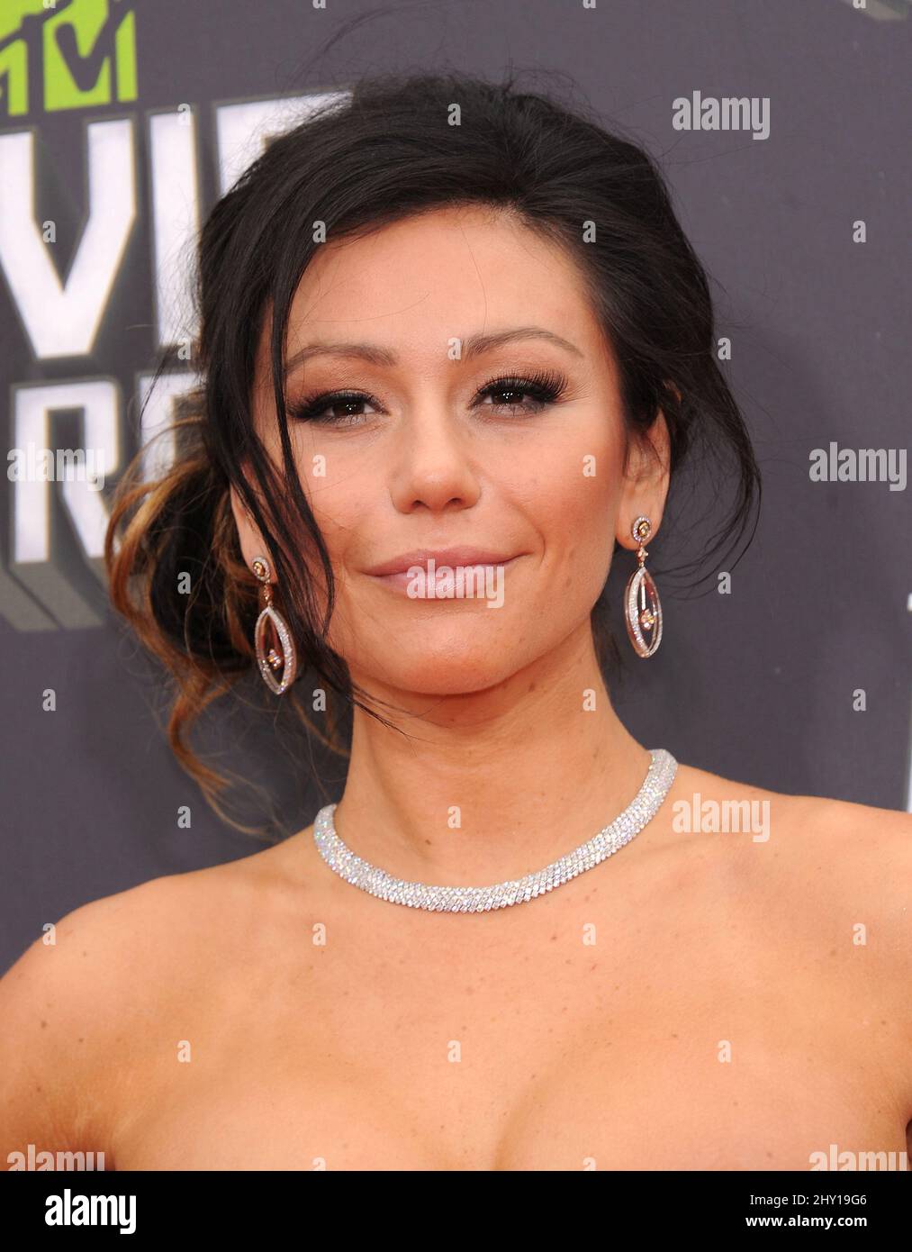 Jenni "JWoww" Farley arrives at the 2013 MTV Movie Awards at Sony ...